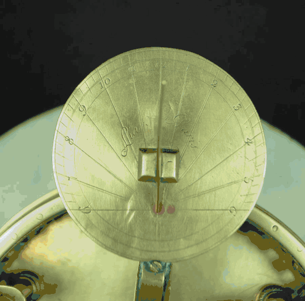 19th C. French Noon Gun Sundial on marble base marked Laird, Paris ...