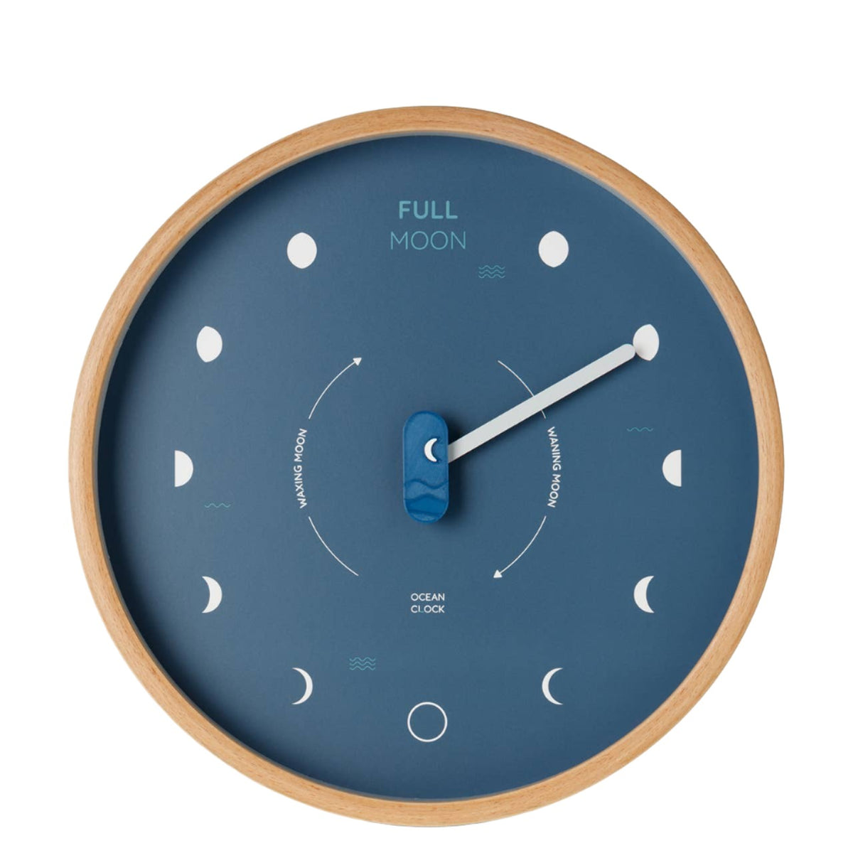 Ocean Clock - Dark blue wood Moon | Lunar phase clock – The Weather Store