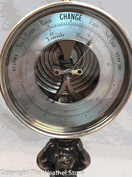 Antique 19th C. French Barometer on Bronze Cherub Stand – The Weather Store