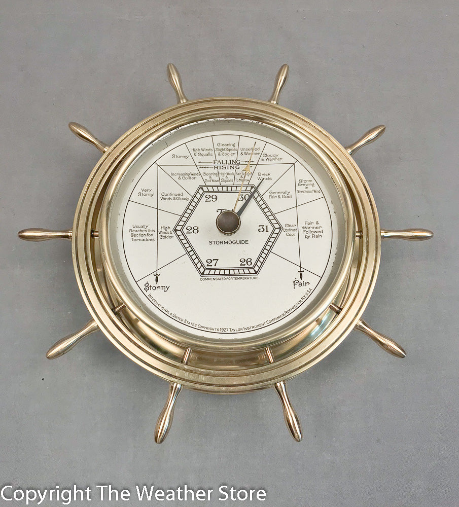 Antique Taylor Ship's Wheel Stormoguide Barometer – The Weather Store