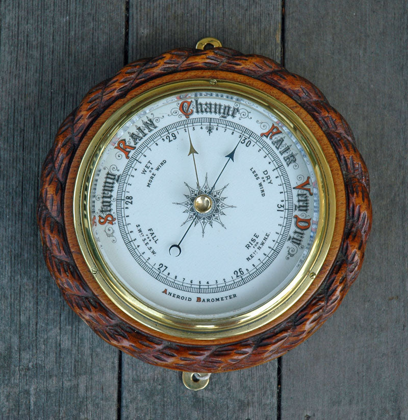 English Rope Carved Aneroid Barometer – The Weather Store