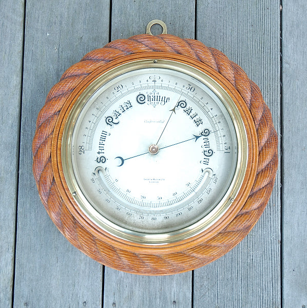 Short & Mason Barometer Rope Carved Oak – The Weather Store